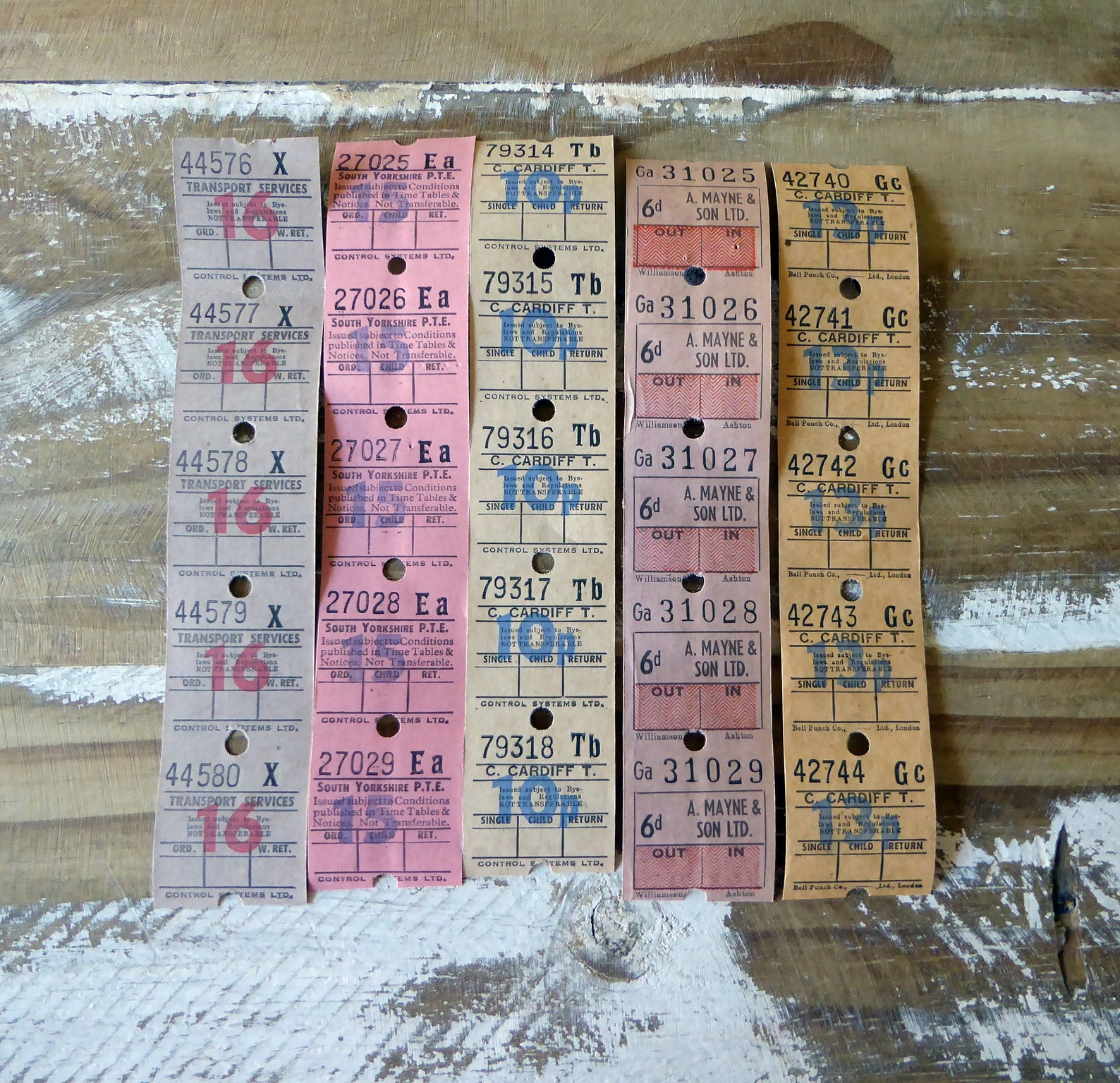 25 Vintage British Bus Tickets UK Bus Tickets English Bus - Etsy