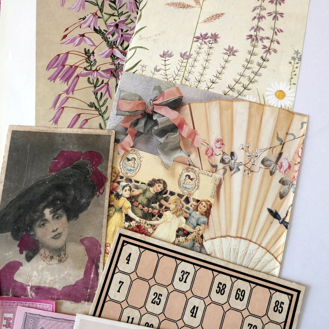 Pink Vintage Ephemera Pack Collage Pack 30 Pieces | Etsy
