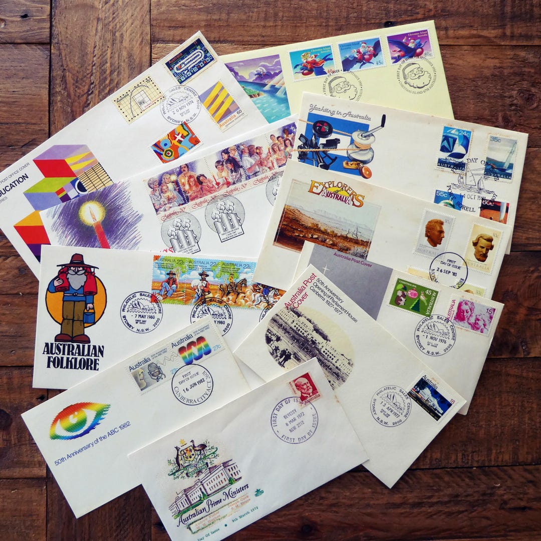 10 1970s and 1980s First Day Covers, Stamped Envelopes - Etsy