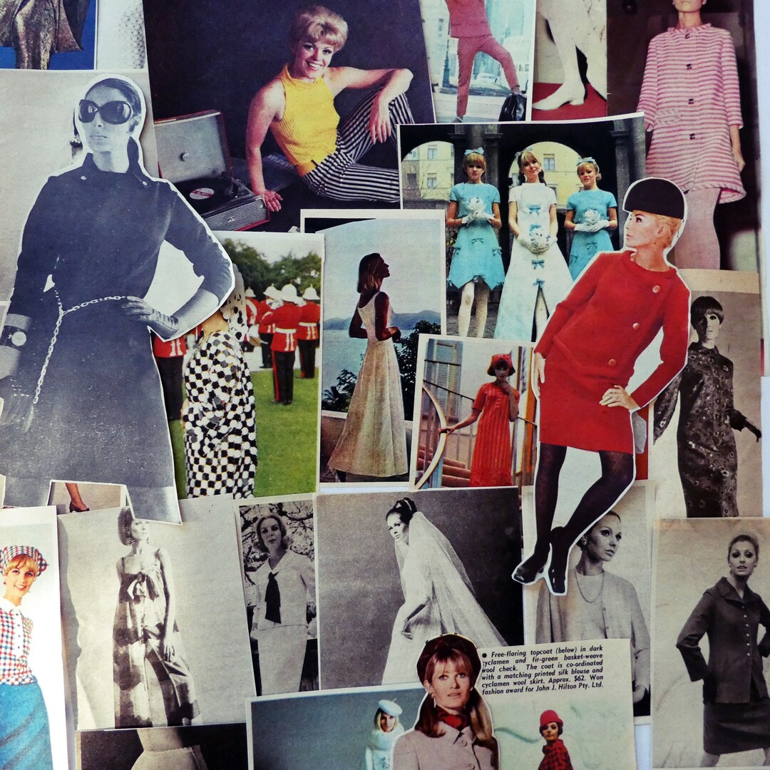 30 Retro Fashion Cut Outs, 30 Piece 1960s Paper Clippings Pack - Etsy