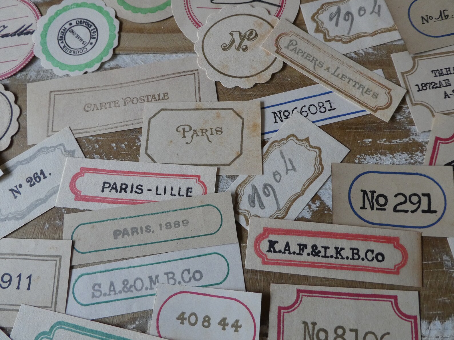 50 Hand Stamped Numbered Labels, Faux Labels - Etsy