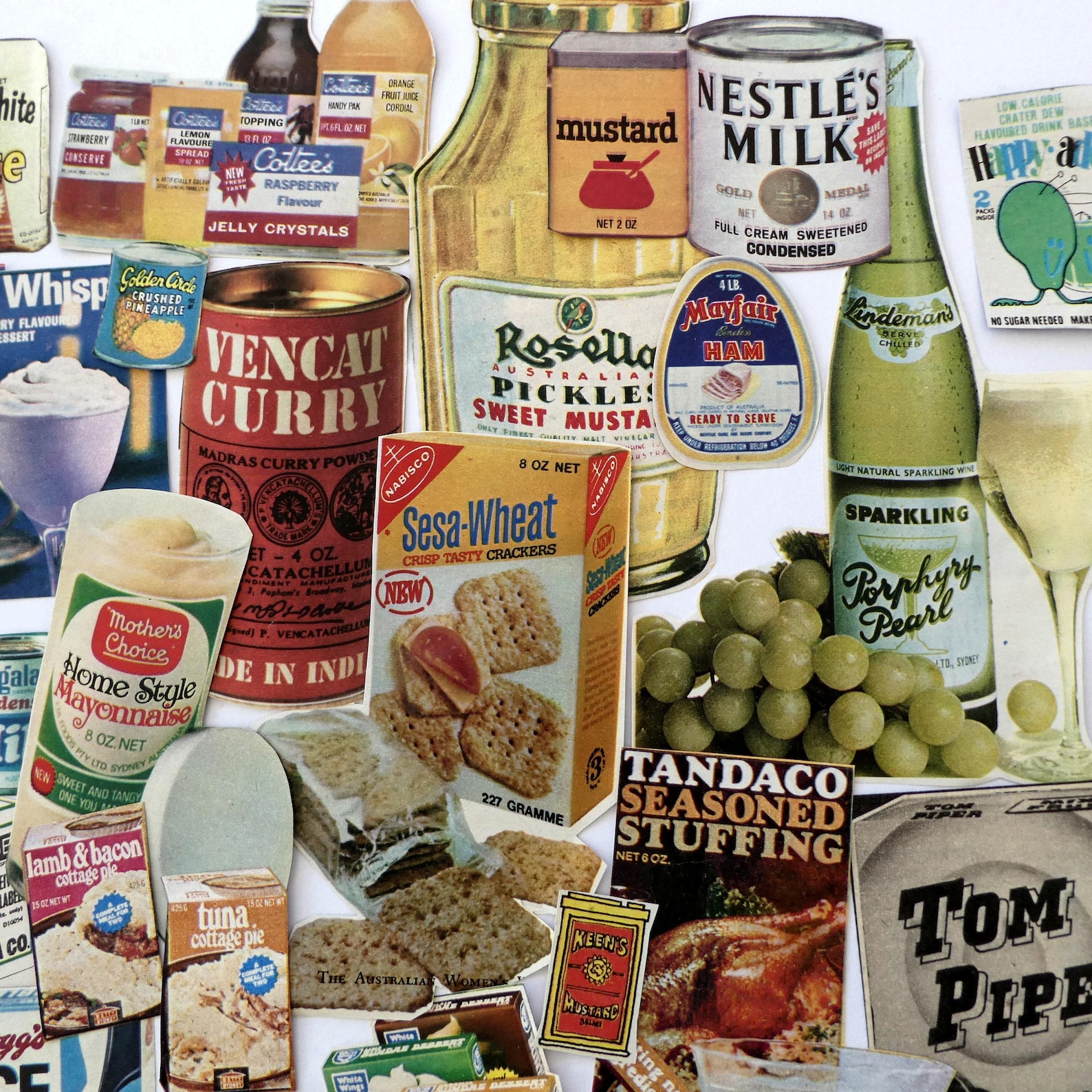 Fussy Cut Retro Food and Pantry Products, 20 Piece Paper Clippings Pack ...