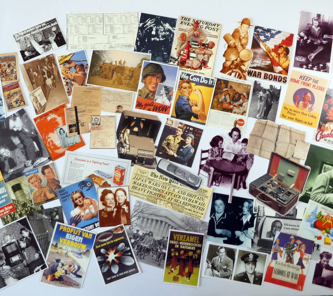 50 Piece Life During WWII Pack, 50 Paper Clippings - Etsy