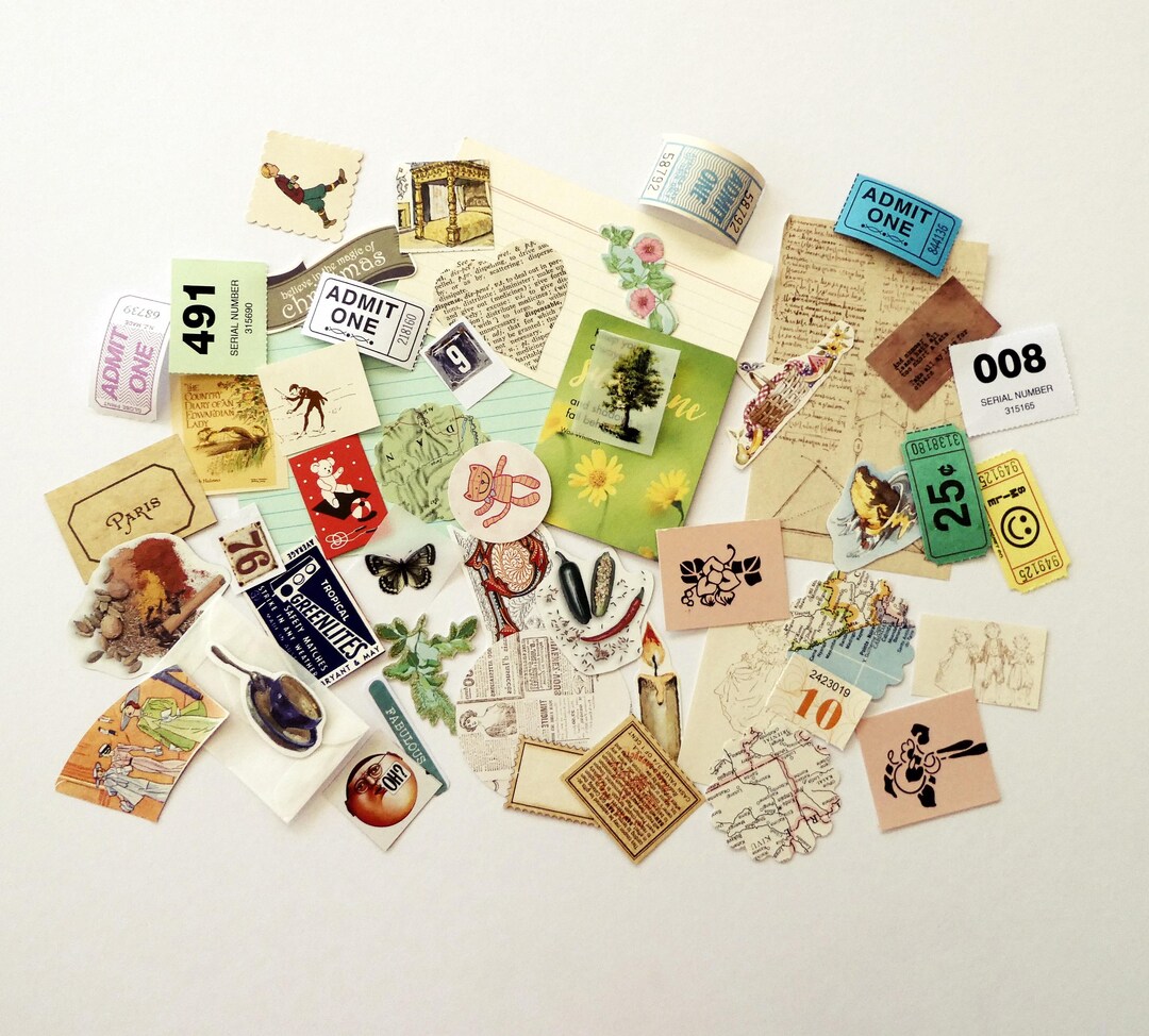 50 Piece Mini Vintage Ephemera Pack - Etsy