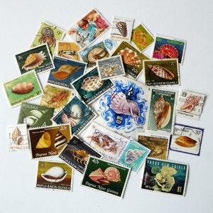 30 Shells and Crabs Postage Stamps Mixed Lot - Etsy