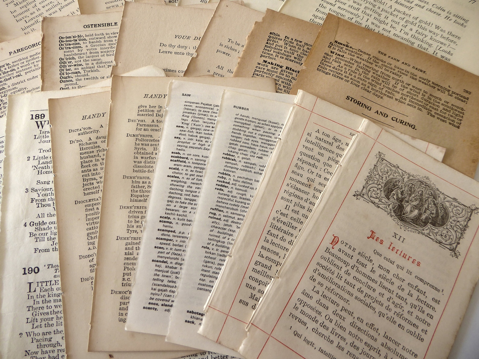 20 Pages Vintage Small Book Paper Pack - Etsy