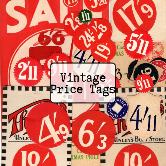 Vintage Price Tags Instant Download Printable JPEG | Etsy