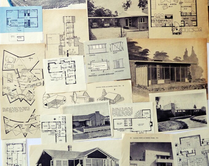 1950s Australian House Plans and Designs Cut Outs, 60-piece Paper ...