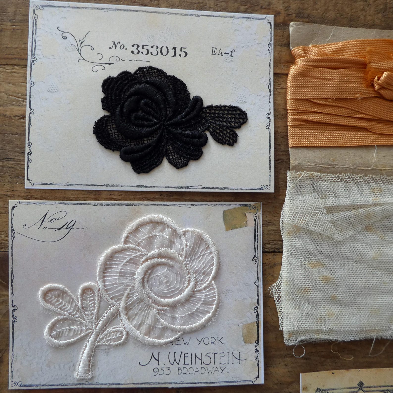 French Lace Sample Cards, Junk Journal Embellishments, Tuck Spots ...