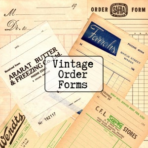 DIGITAL Vintage Order Forms, Instant Download, Printable JPEG - Etsy ...