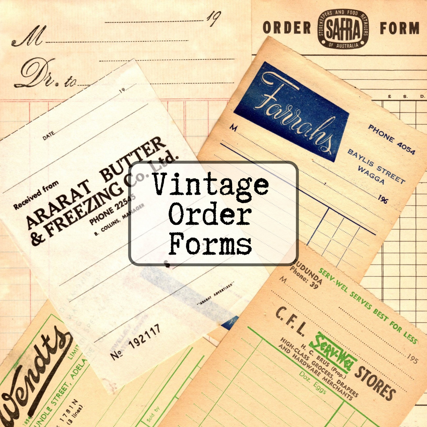 DIGITAL Vintage Order Forms Instant Download Printable JPEG - Etsy