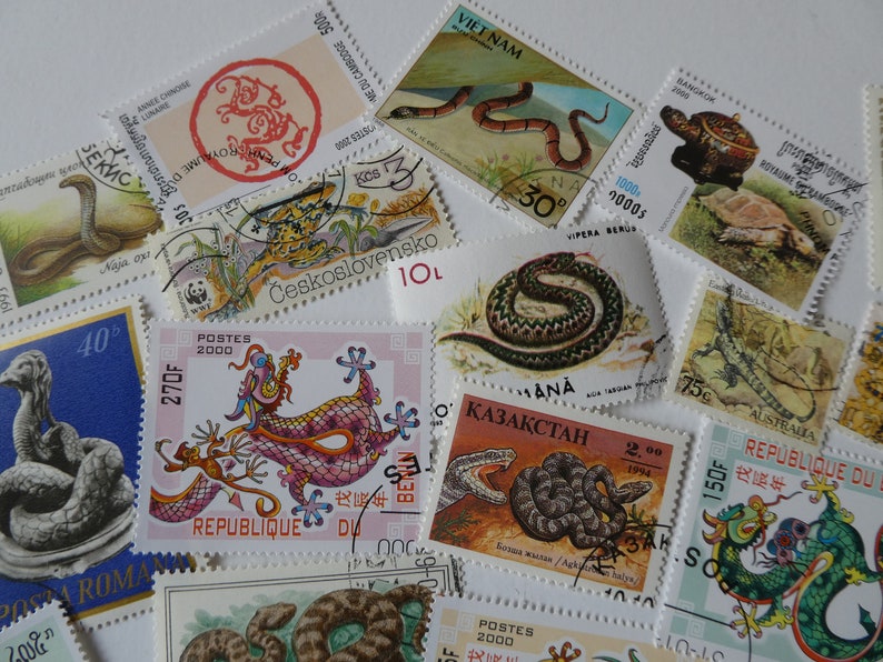50 Reptiles and Amphibians Postage Stamps - Etsy Australia