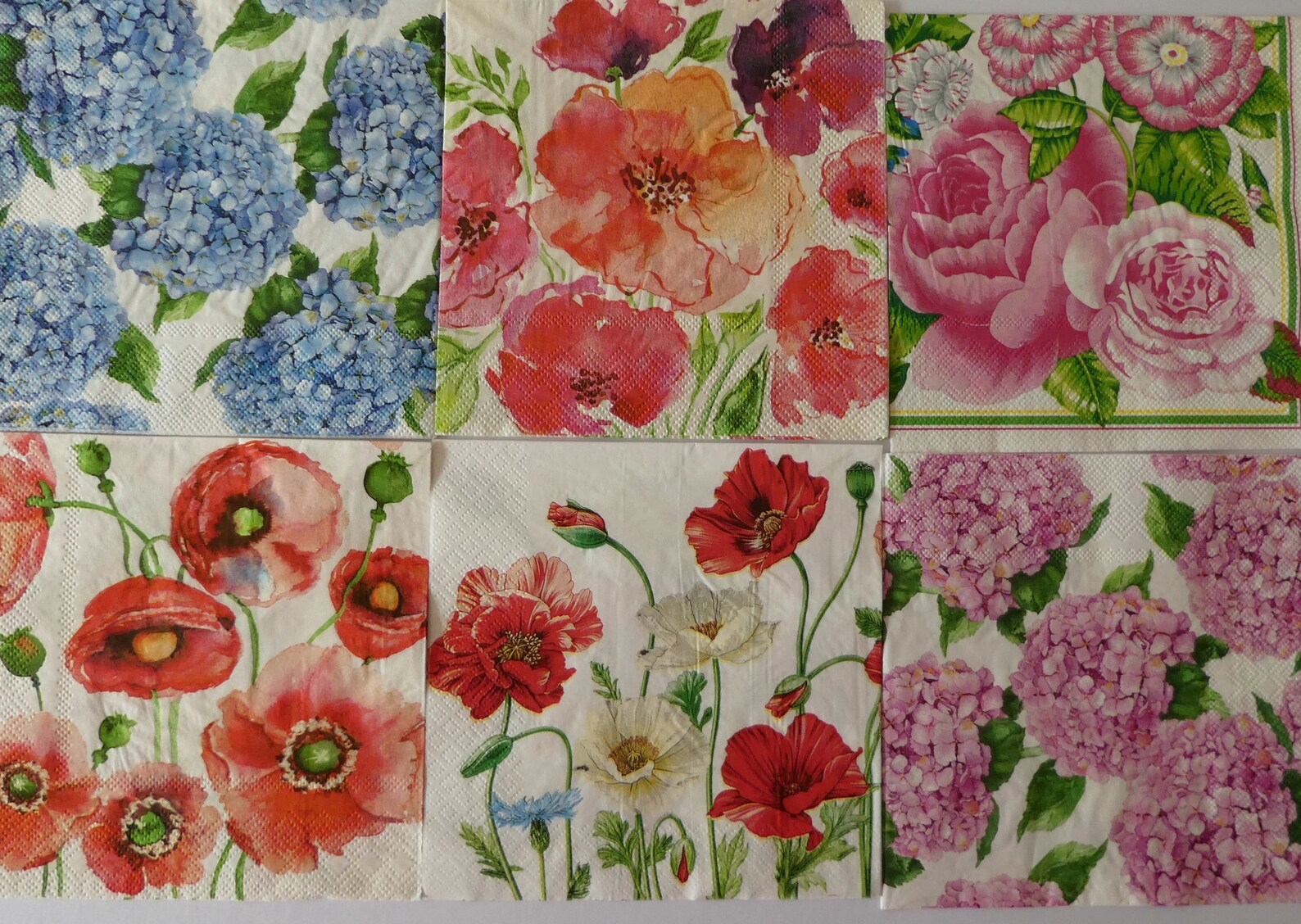 6 Floral Themed Napkins for Decoupage Scrapbooking Mixed - Etsy