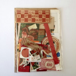Red Vintage Ephemera Pack 30 Pieces - Etsy