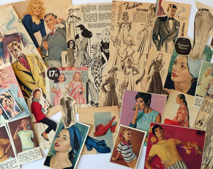 50 Retro Fashion Cut Outs, 50 Piece Paper Clippings Pack - Etsy
