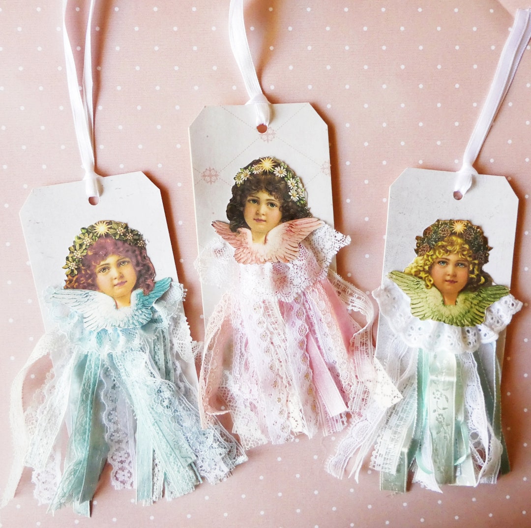 Angel Journal Tags, Cupid Tags, Large Mixed Media Tags - Etsy
