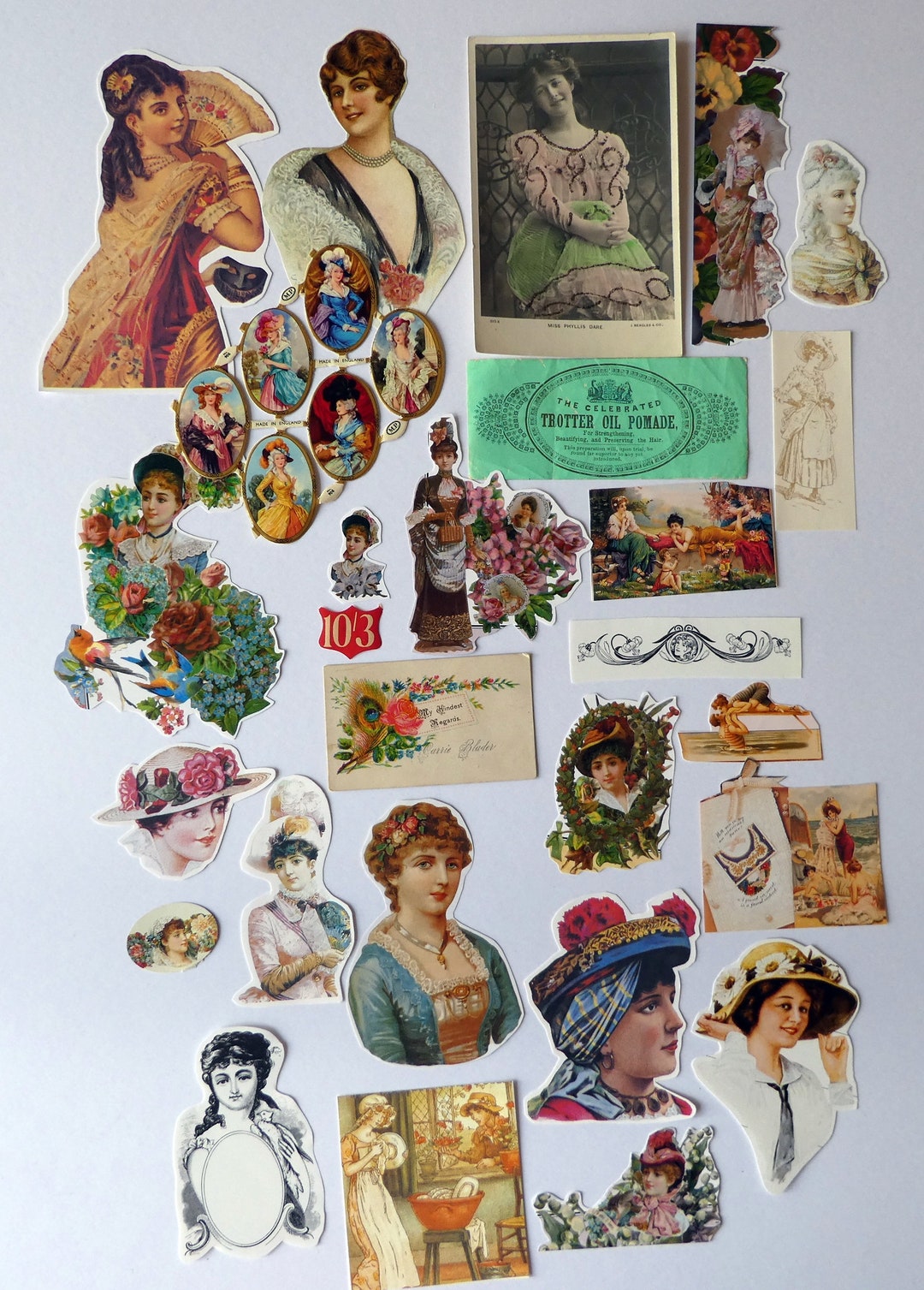 Victorian Ladies Vintage Ephemera Pack 30 Pieces - Etsy Australia