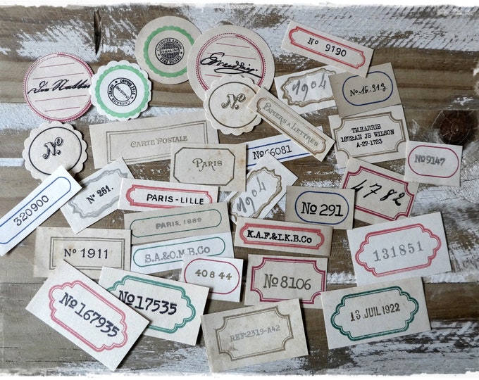 50 Hand Stamped Numbered Labels, Faux Labels - Etsy