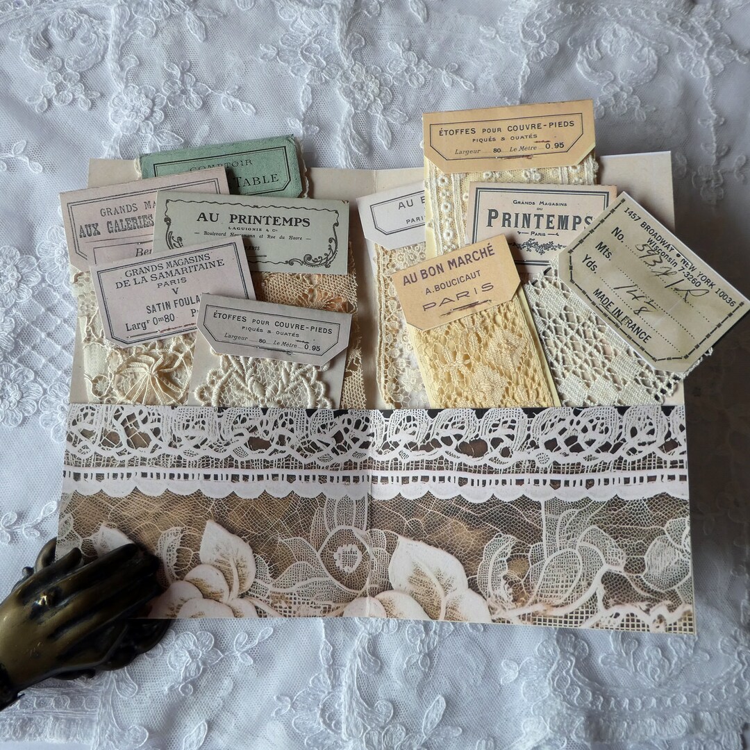 Vintage Lace Sampler Folder French Themed Lace Samples - Etsy