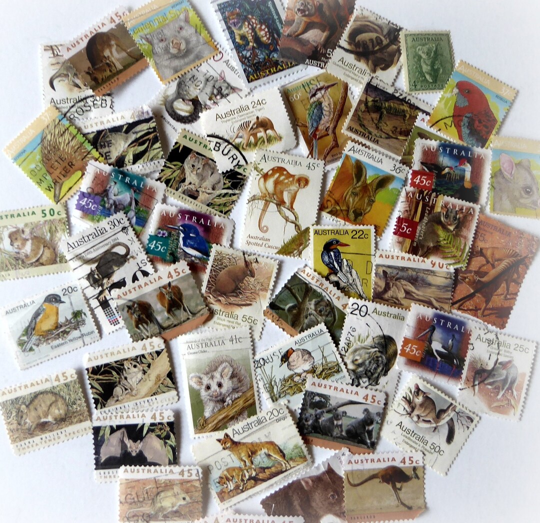 50 Australian Native Animals and Birds Postage Stamps Mixed Lot - Etsy