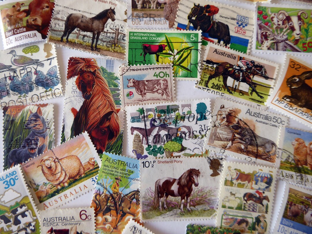 30 Pets and Farm Animals Postage Stamps Mixed Lot - Etsy