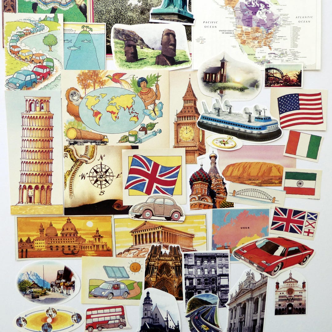 40 World Travel Cut Outs, 40 Piece Paper Clippings Pack - Etsy