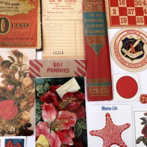 Red Vintage Ephemera Pack 30 Pieces - Etsy