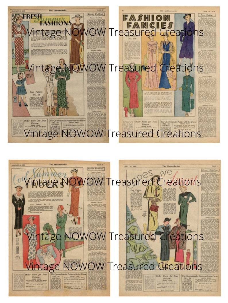 Vintage Sewing Patterns Digi Kit Digital Download Digital Kit Digital ...