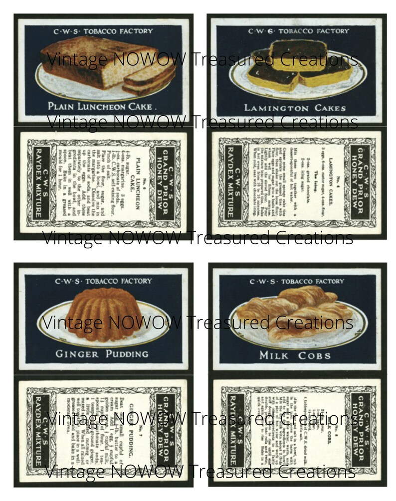 Vintage Recipe Cards Digi Kit Digital Download Digikit Digital Kit Digi ...