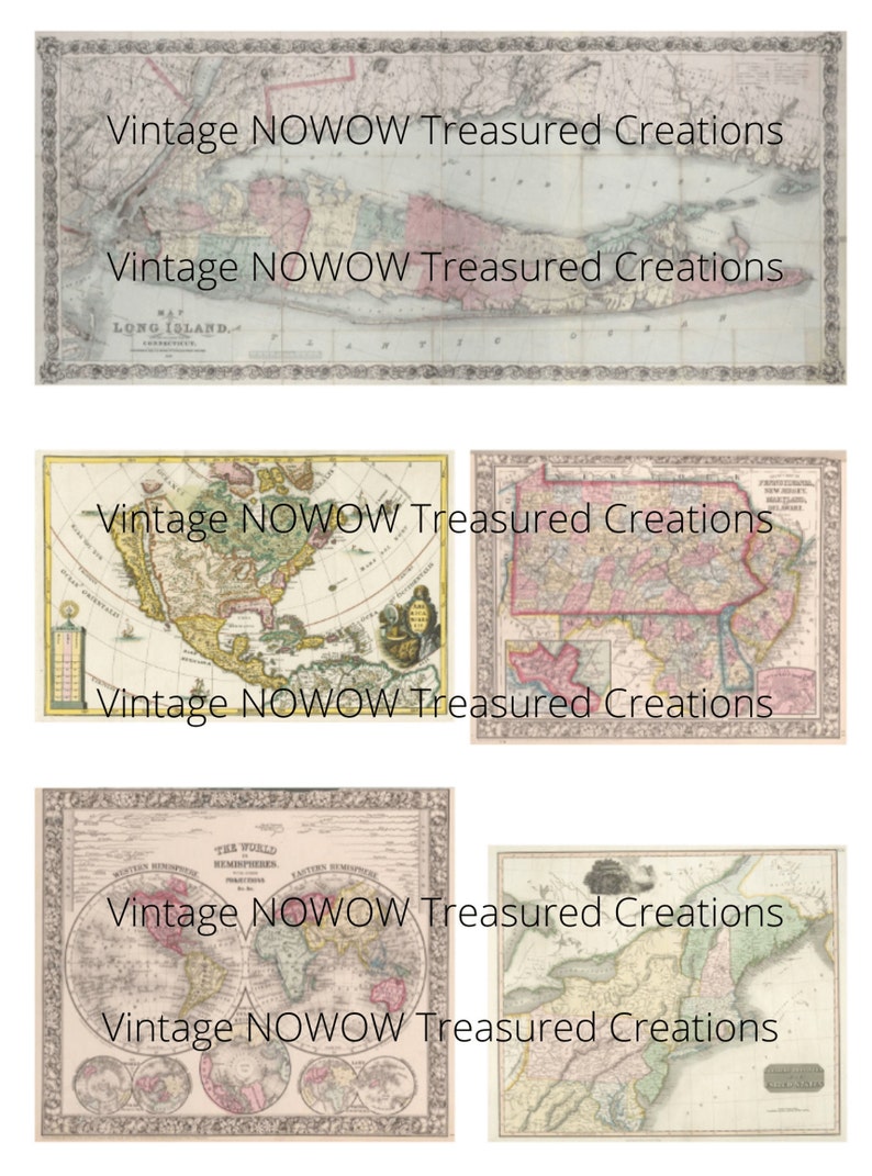 Vintage Maps Set 2 Digi Kits Digital Print, Digikit Digital Kit ...