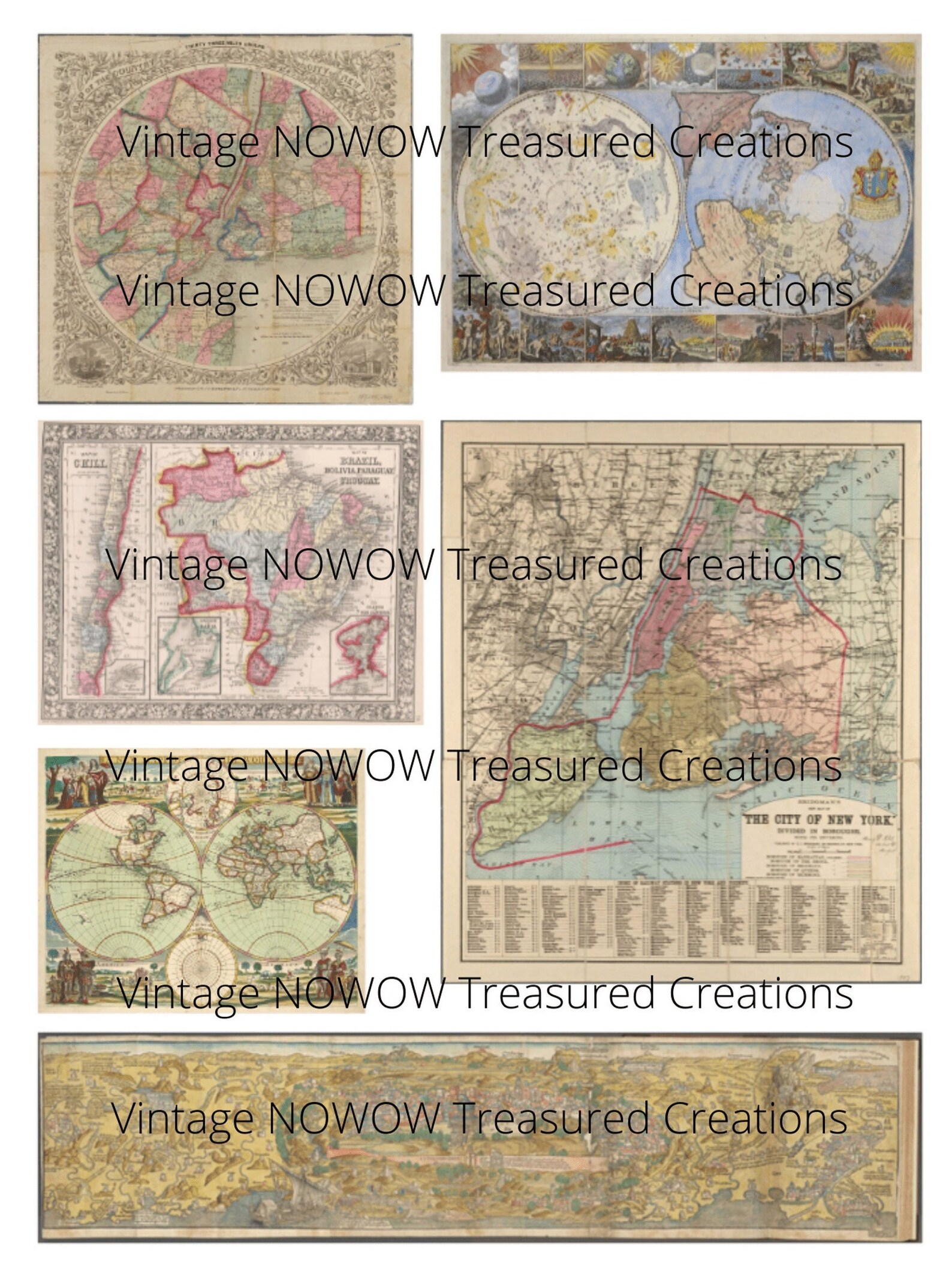 Vintage Maps Set 2 Digi Kits Digital Print, Digikit Digital Kit ...