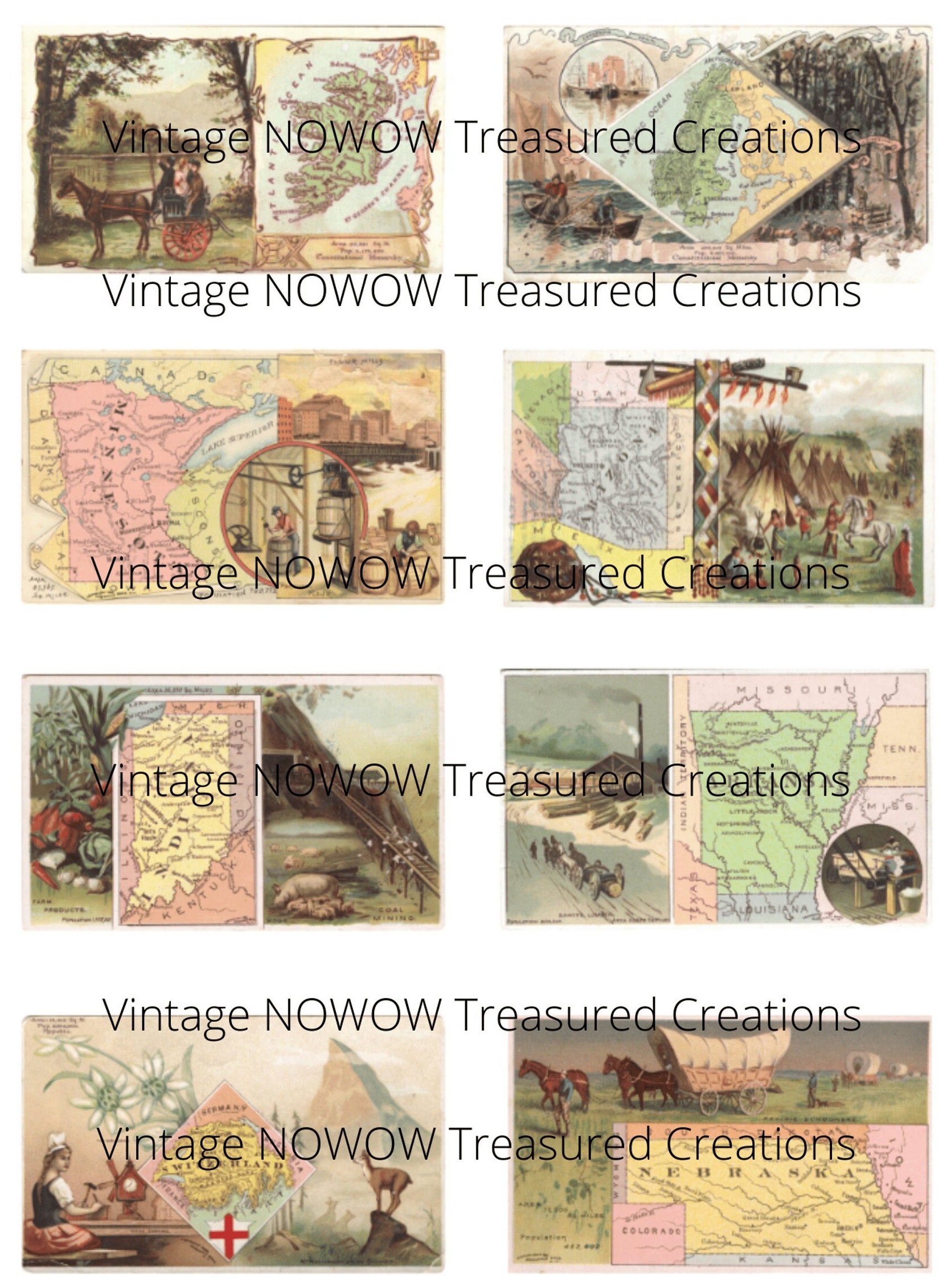 Vintage Maps With History Digital Kit Digikit Digital Print Digital ...