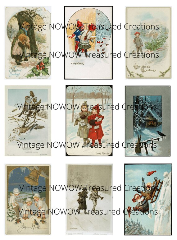 Winter Fun in the Snow Vintage Digi Kit Digital Kit Digikit - Etsy