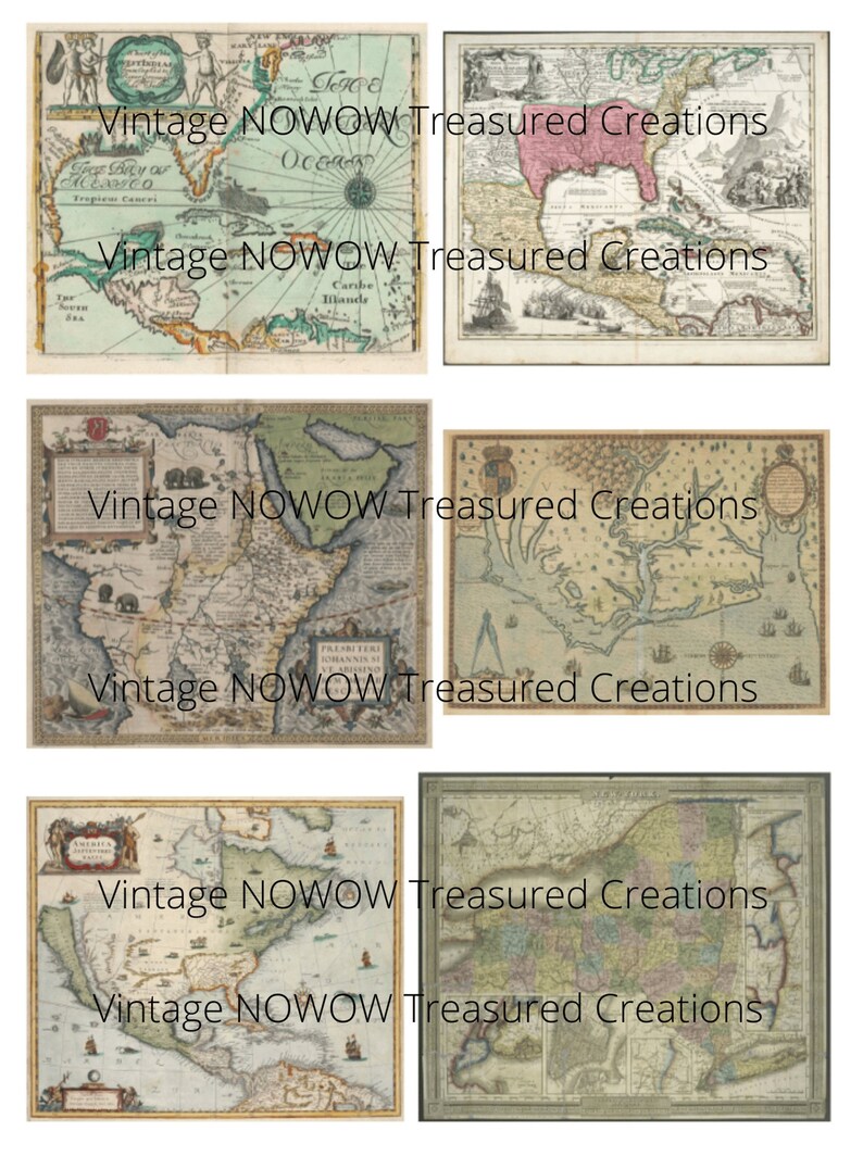 Vintage Maps Set 2 Digi Kits Digital Print, Digikit Digital Kit ...