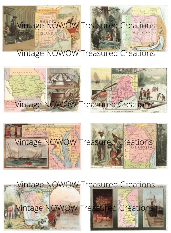 Vintage Maps With History Digital Kit Digikit Digital Print | Etsy
