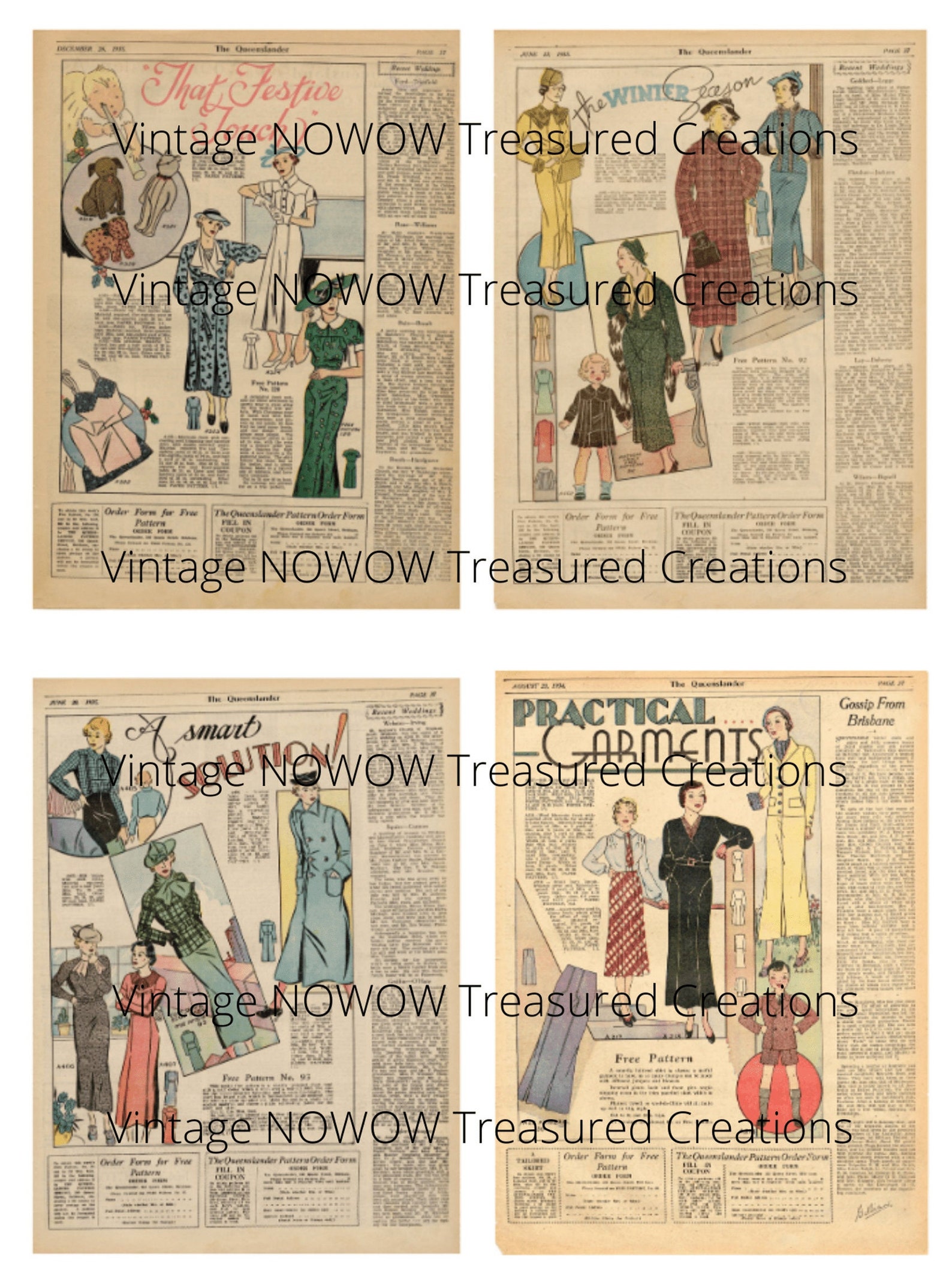 Vintage Sewing Patterns Digi Kit Digital Download Digital Kit Digital ...
