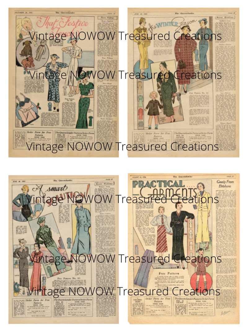 Vintage Sewing Patterns Digi Kit Digital Download Digital Kit Digital ...