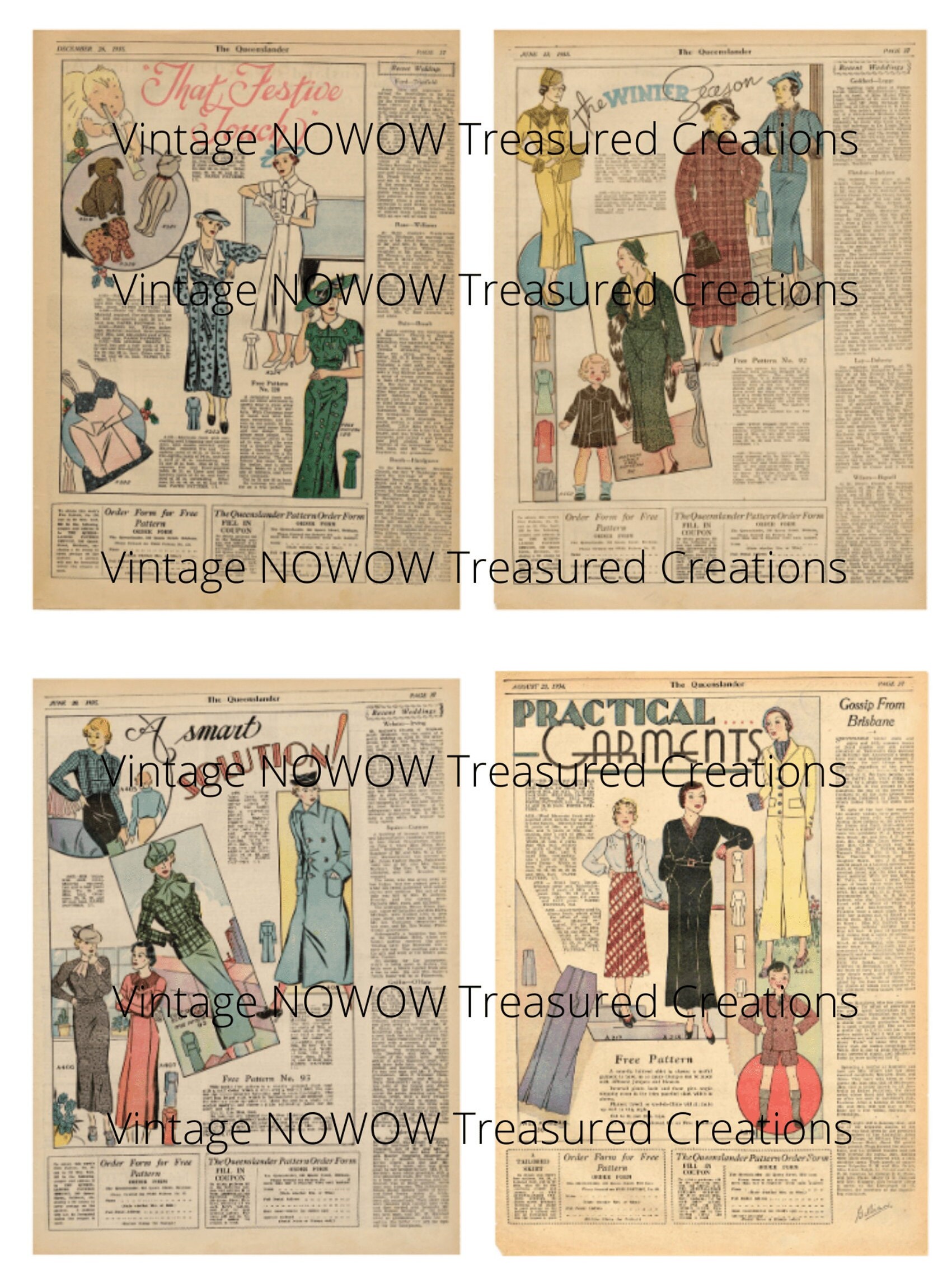 Vintage Sewing Patterns Digi Kit Digital Download Digital Kit Digital ...