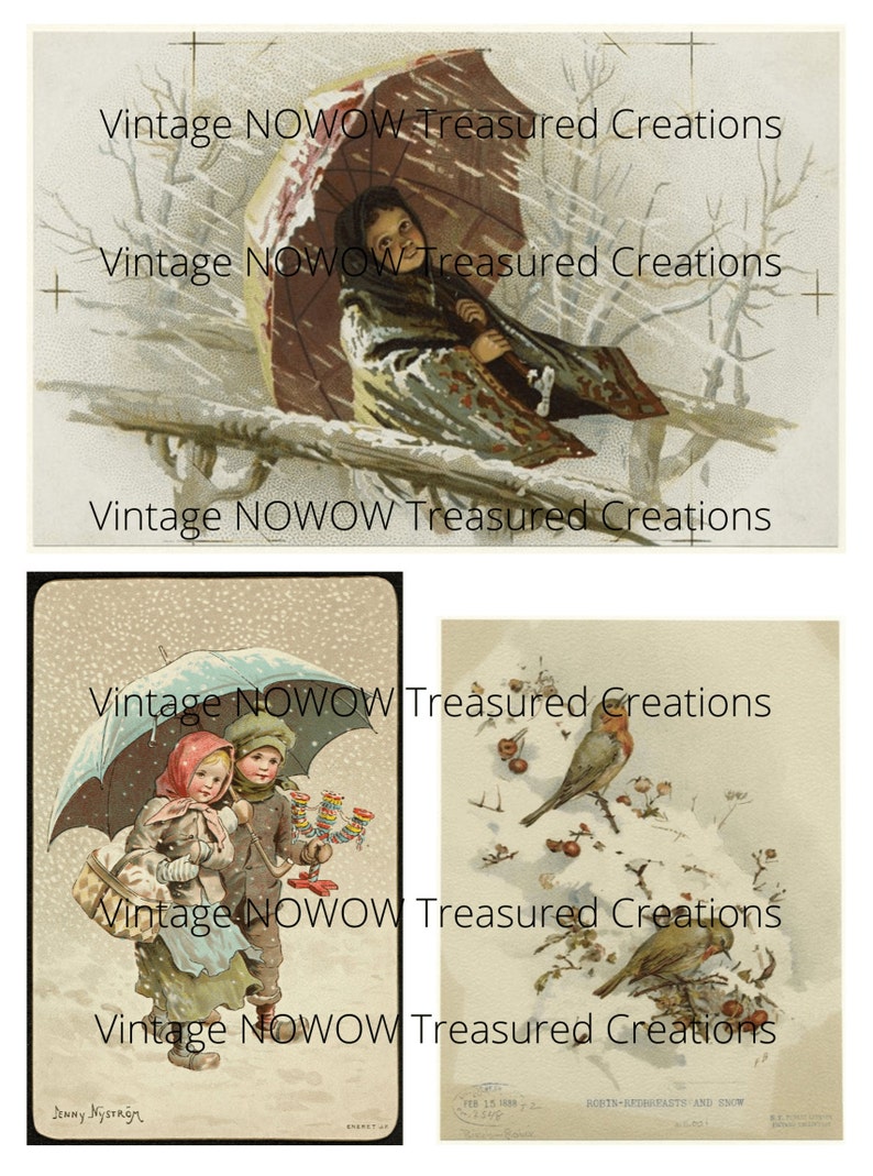 Winter Fun in the Snow Vintage Digi Kit Digital Kit Digikit Digital ...
