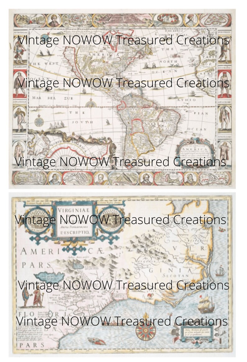 Vintage Maps Set 2 Digi Kits Digital Print, Digikit Digital Kit ...
