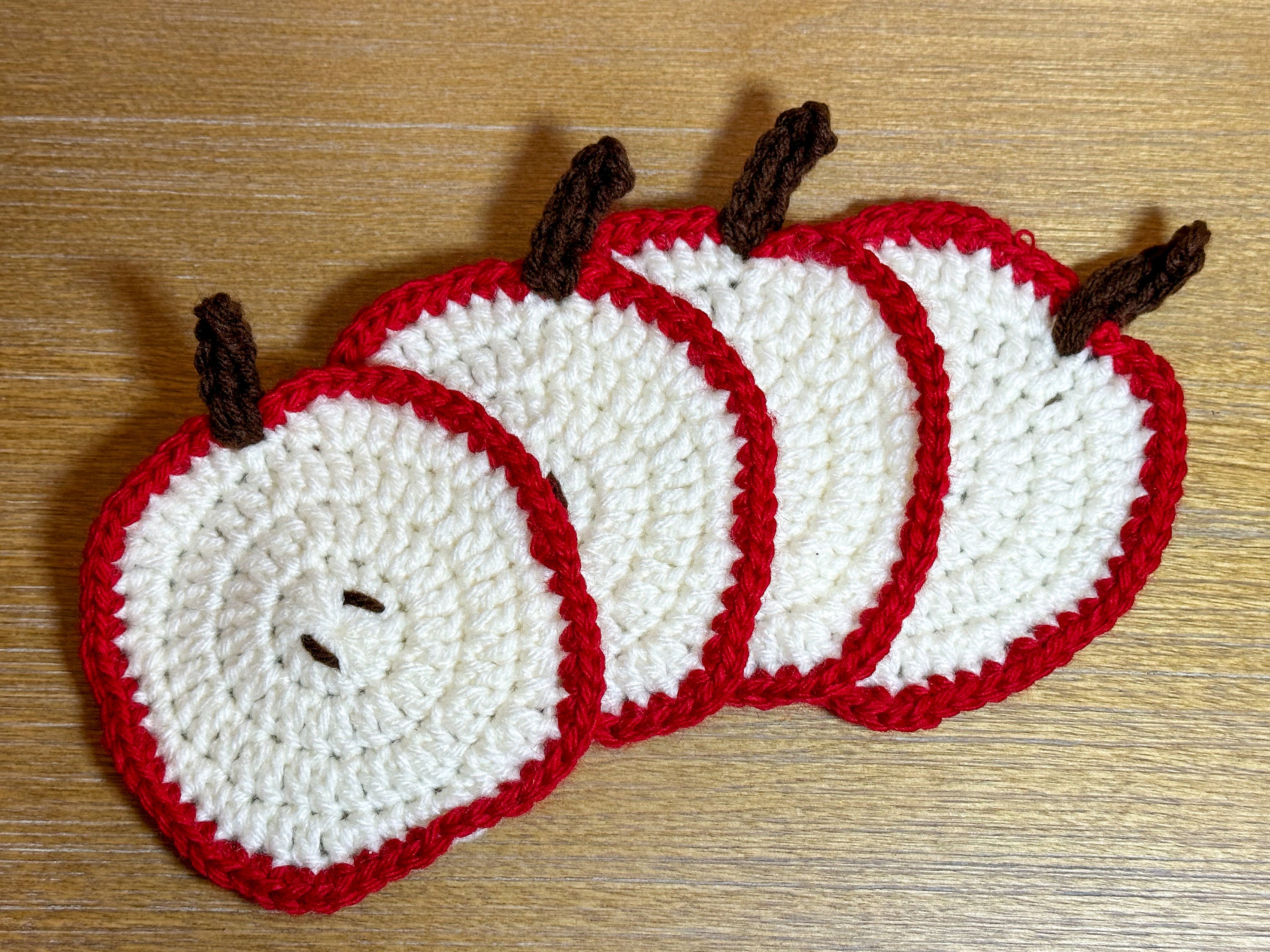 Apple Slice Coaster Crochet *pattern ONLY - Etsy