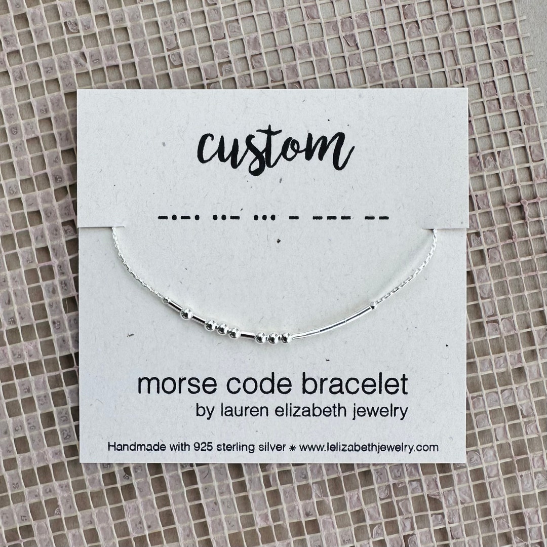 Custom Morse Code Bracelet for Women Personalized Bracelet Name Bracelet Date Bracelet Sterling ...