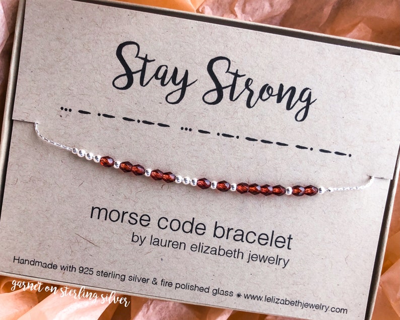 Custom Morse Code Bracelet Stay Strong Bracelet Gift of - Etsy