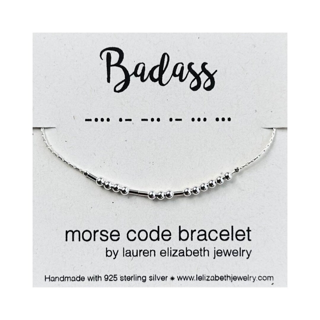Badass Bracelet - Custom Morse Code Bracelet - Encouragement Gift - Personalized Morse Code ...