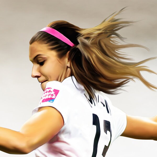 FREE SHIPPING Soccer Icon Alex Morgan Photo Painting Poster Artwork on ...