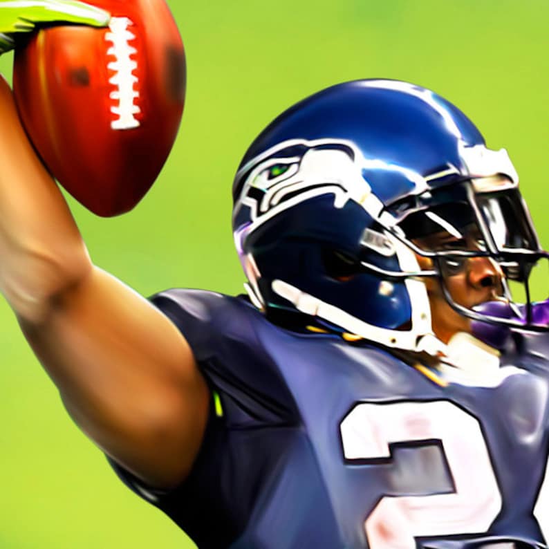 FREE SHIPPING Marshawn Lynch Beast Quake Touchdown Photo | Etsy