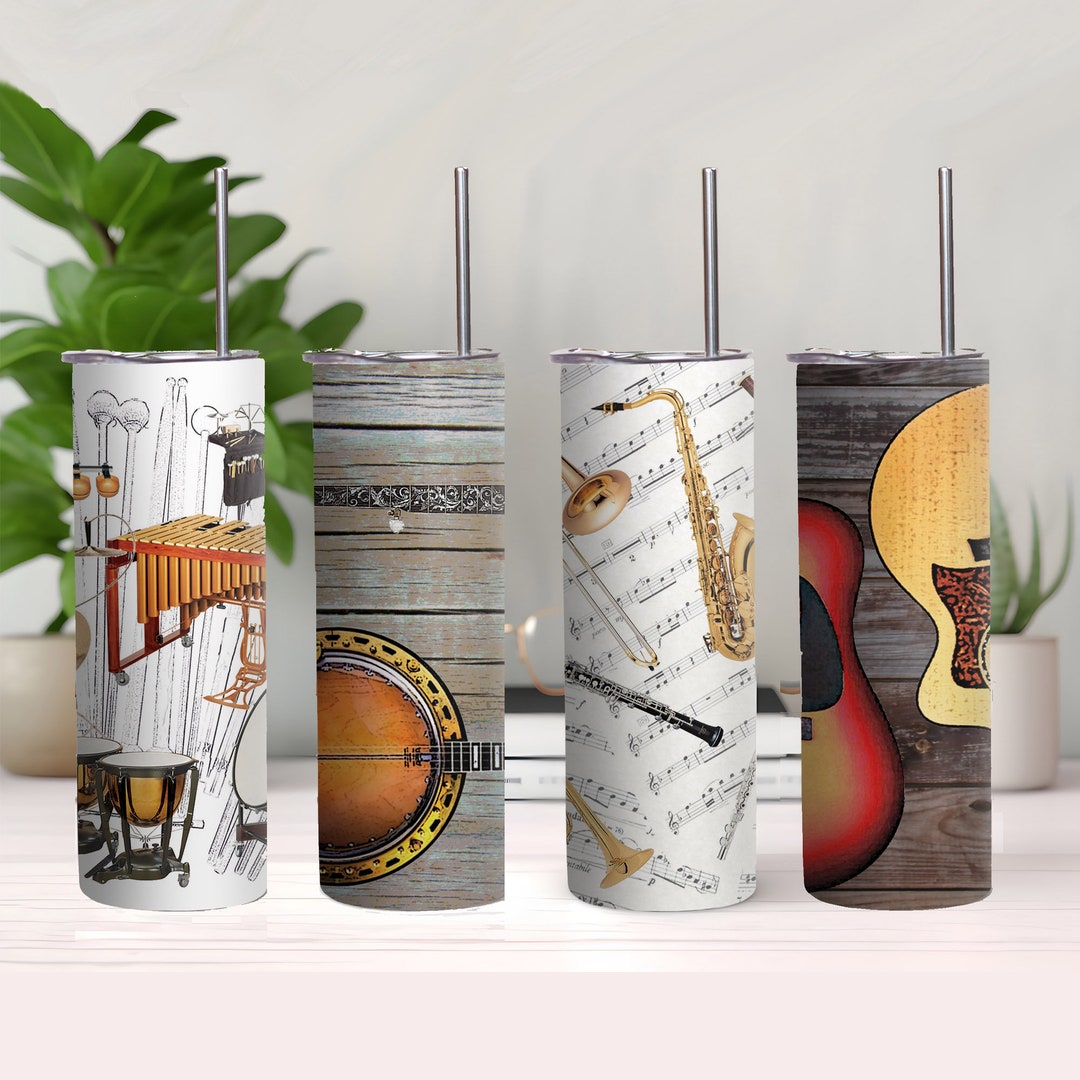 Musical Instruments Skinny Tumblers 20 Oz.- Double-wall Stainless Steel ...