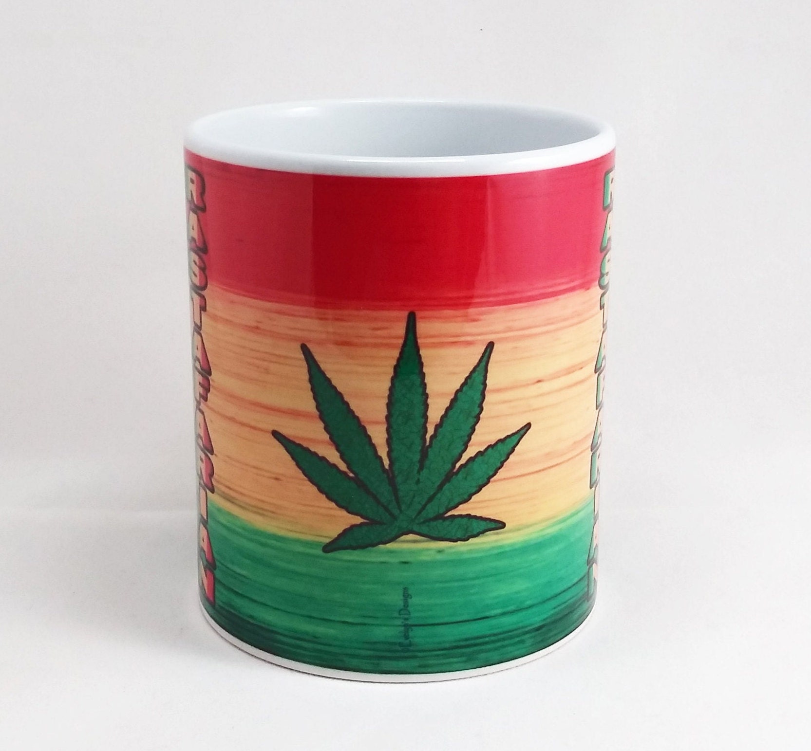 Mug Rastafarian Lion on Rasta Flag - Etsy