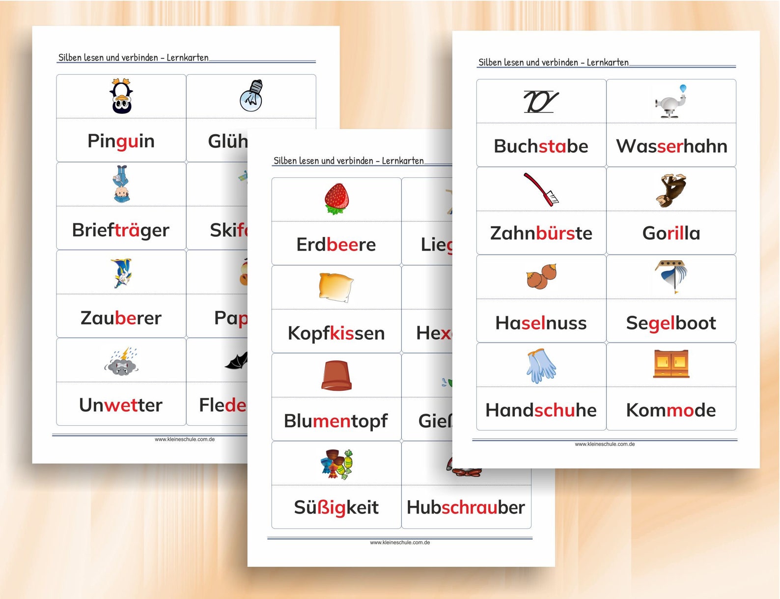 Silben lesen und verbinden - Bild- und Wortkarten zum Erstlesen | 57 ...