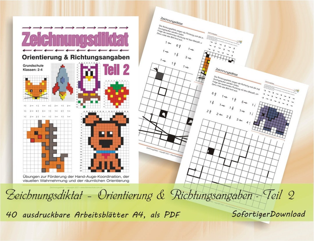 Drawing Dictation Orientation & Directions Part 2 40 Printable Pages A4 ...